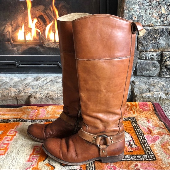 Frye | Shoes | Frye Boots Tall Harness Leather Whiskey Colored | Poshmark